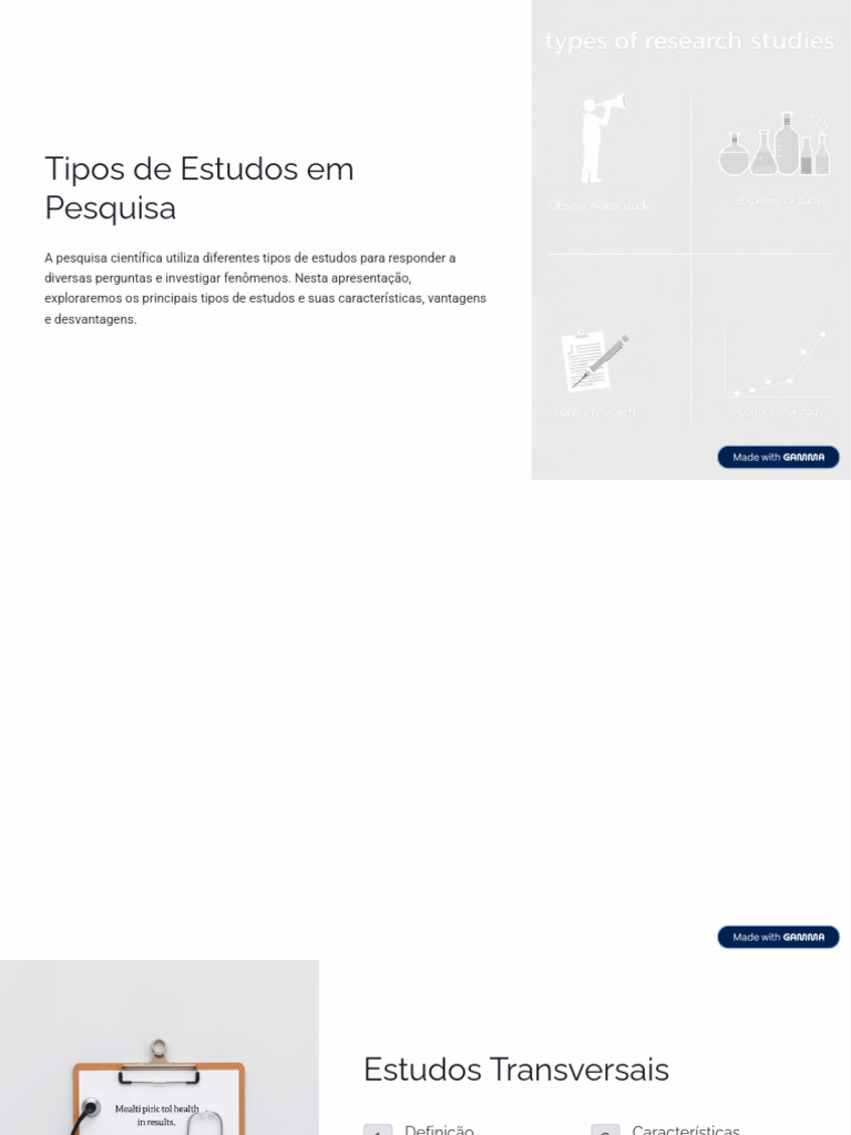Tipos de Estudos em Pesquisa Científica | PDF | Remédio