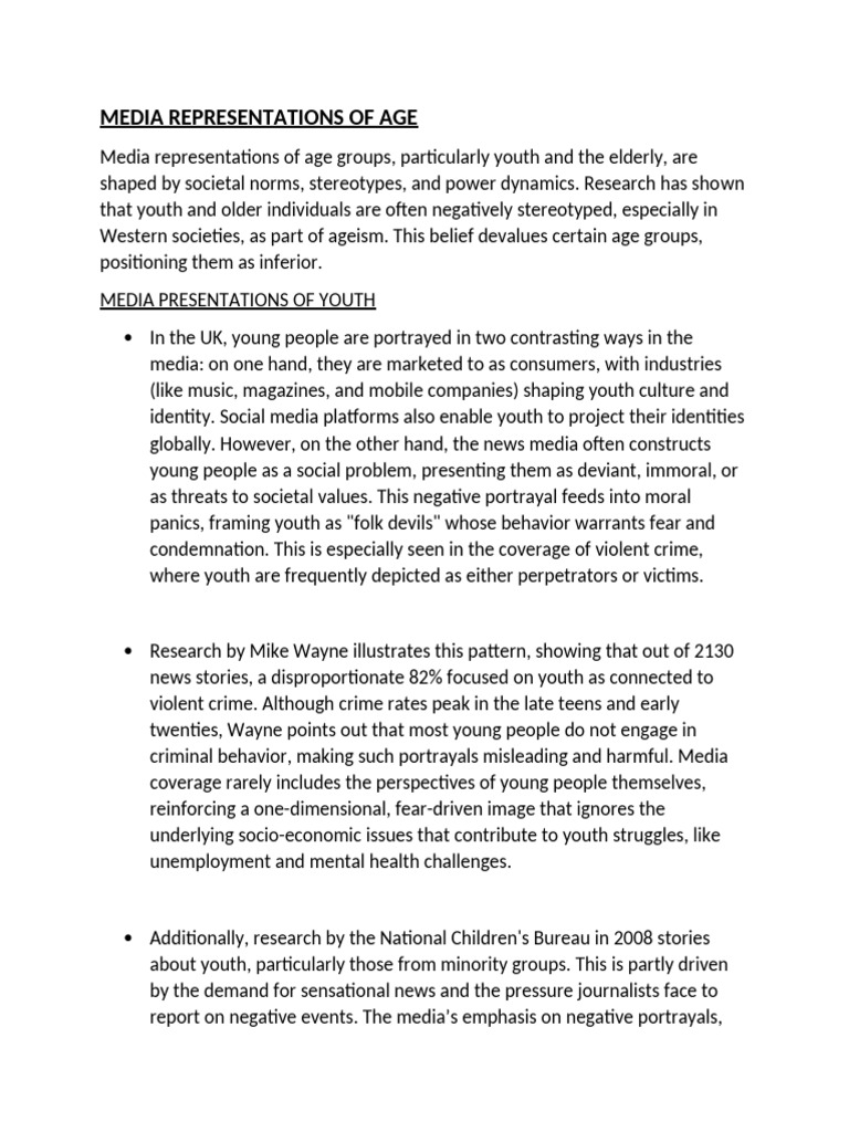 Media Representations of Age Groups | PDF | Crimes | Crime & Violence
