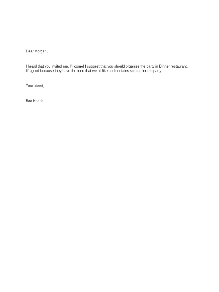 Dear Morgan | PDF