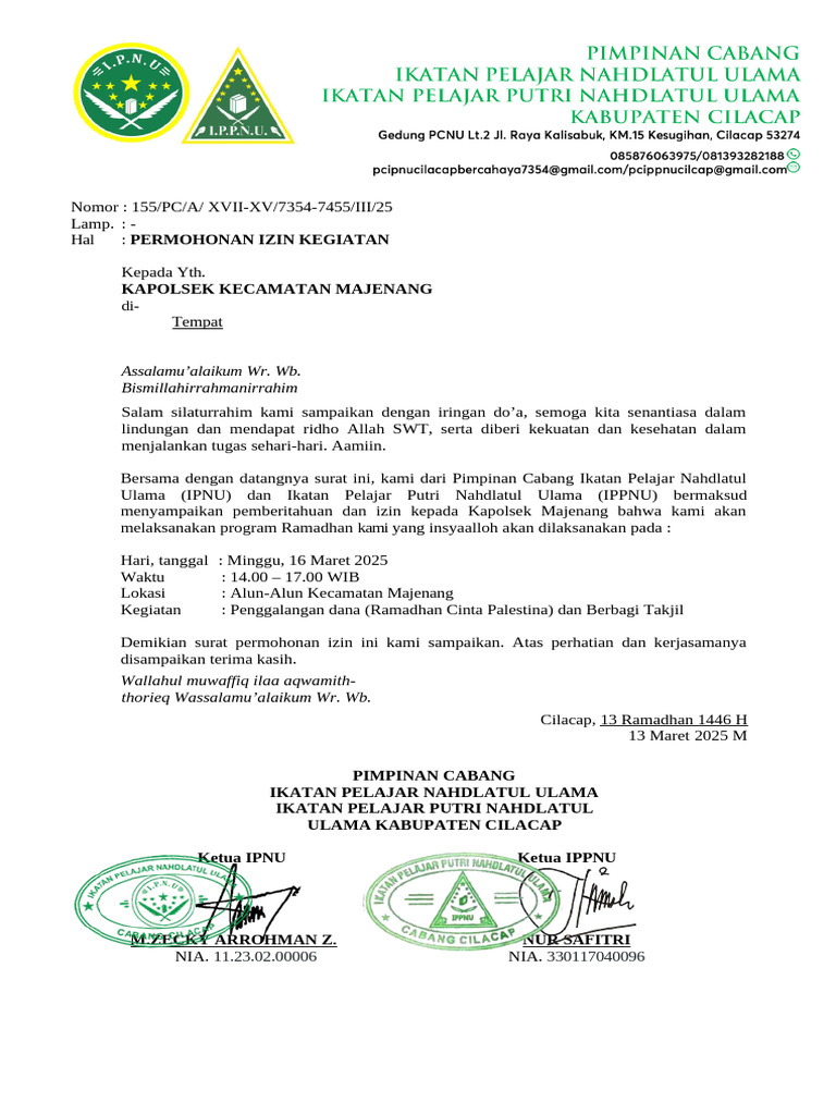 Surat Izin Kecamatan | PDF