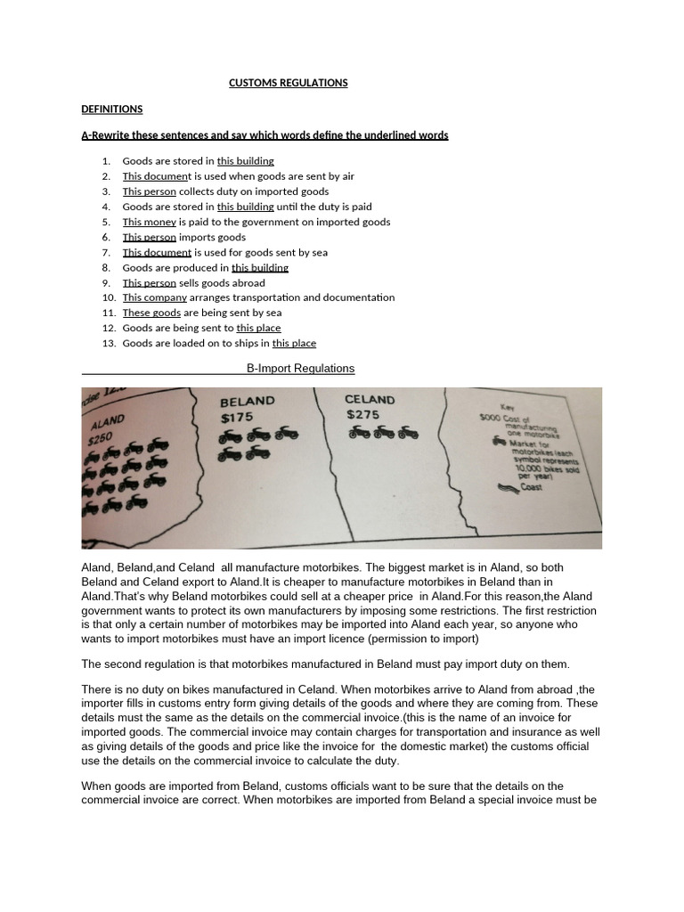 Definitions | PDF | Imports | Customs
