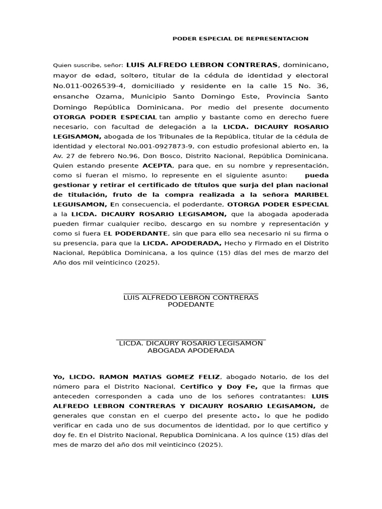 Poder Especial Luis | PDF