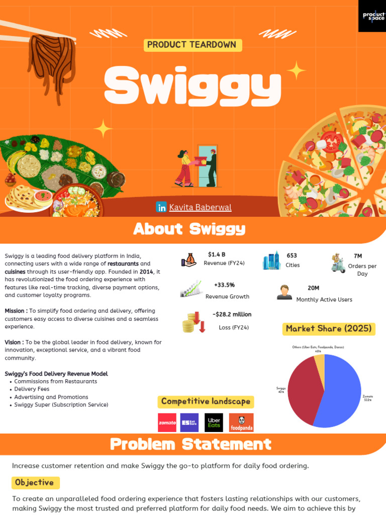 SWIGGY - Product Teardown | PDF | Subscription Business Model | Restaurants