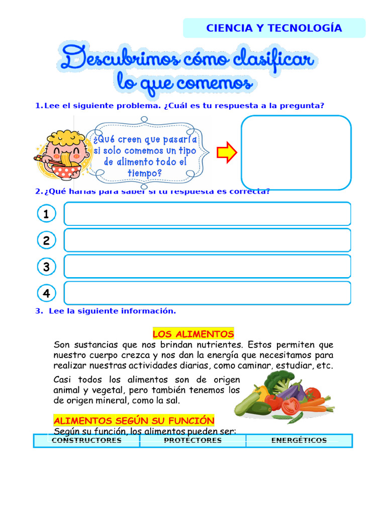 Clasificamos alimentos_CYT_FICHA[1] | PDF