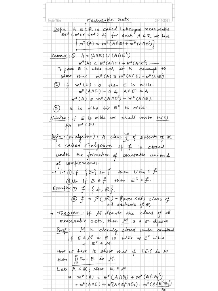 Measurable Set | PDF