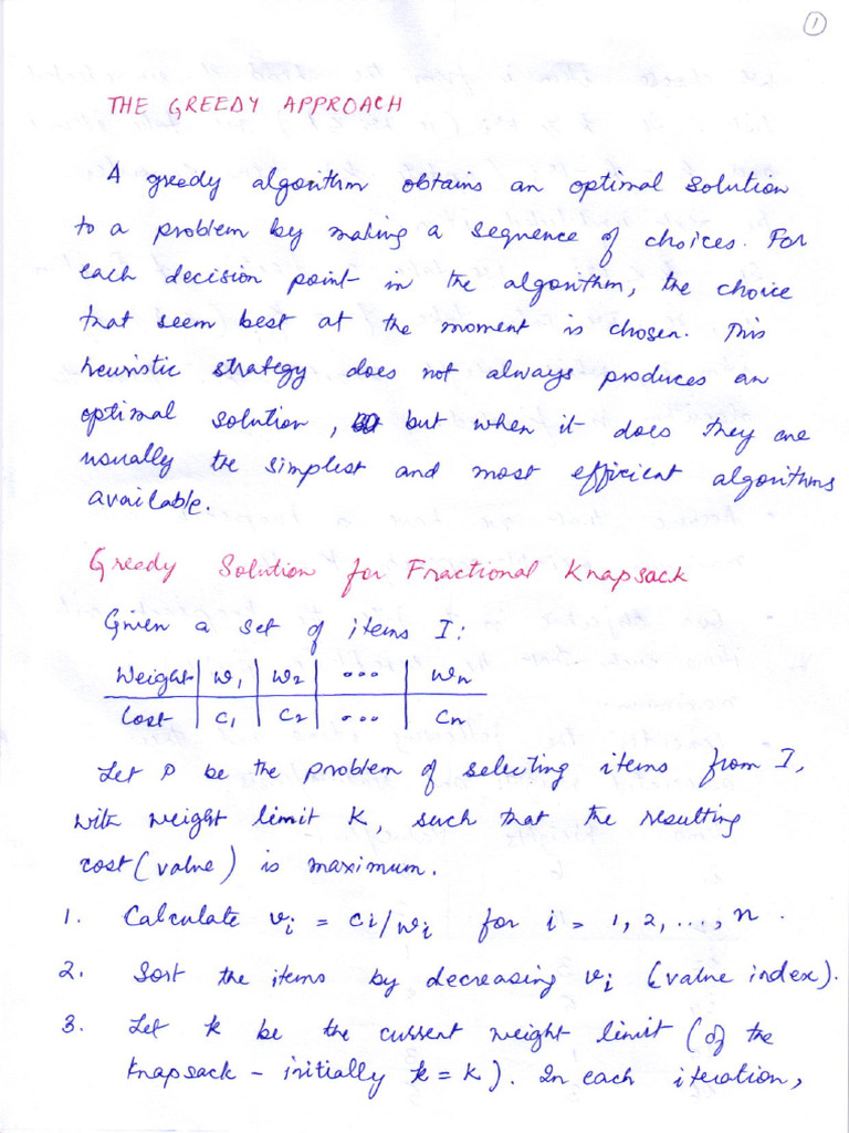 Greedy Approach Fractional Knapsack | PDF