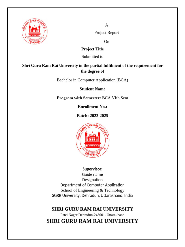 BCA Project Template New | PDF