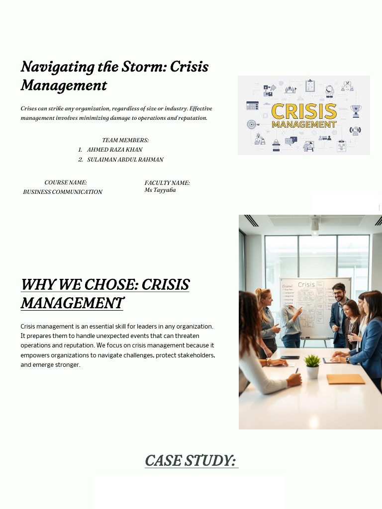 Navigating The Storm Crisis Management | PDF | Crisis Management | Business