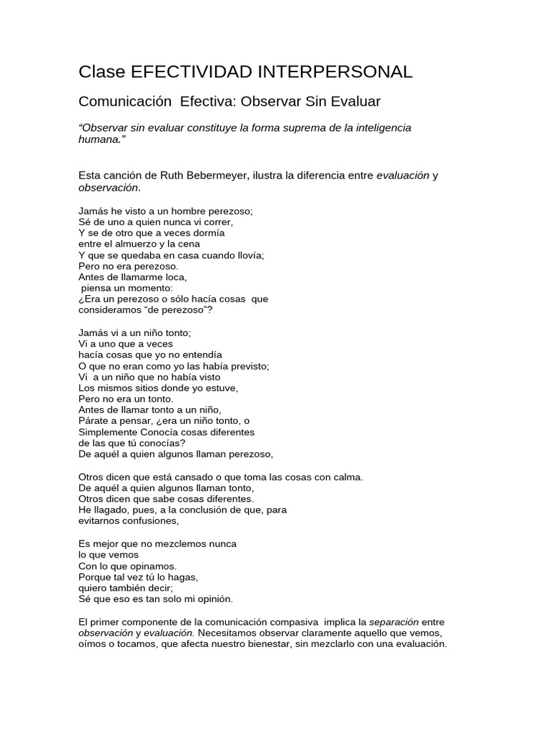 Clase EFECTIVIDAD INTERPERSONAL | PDF