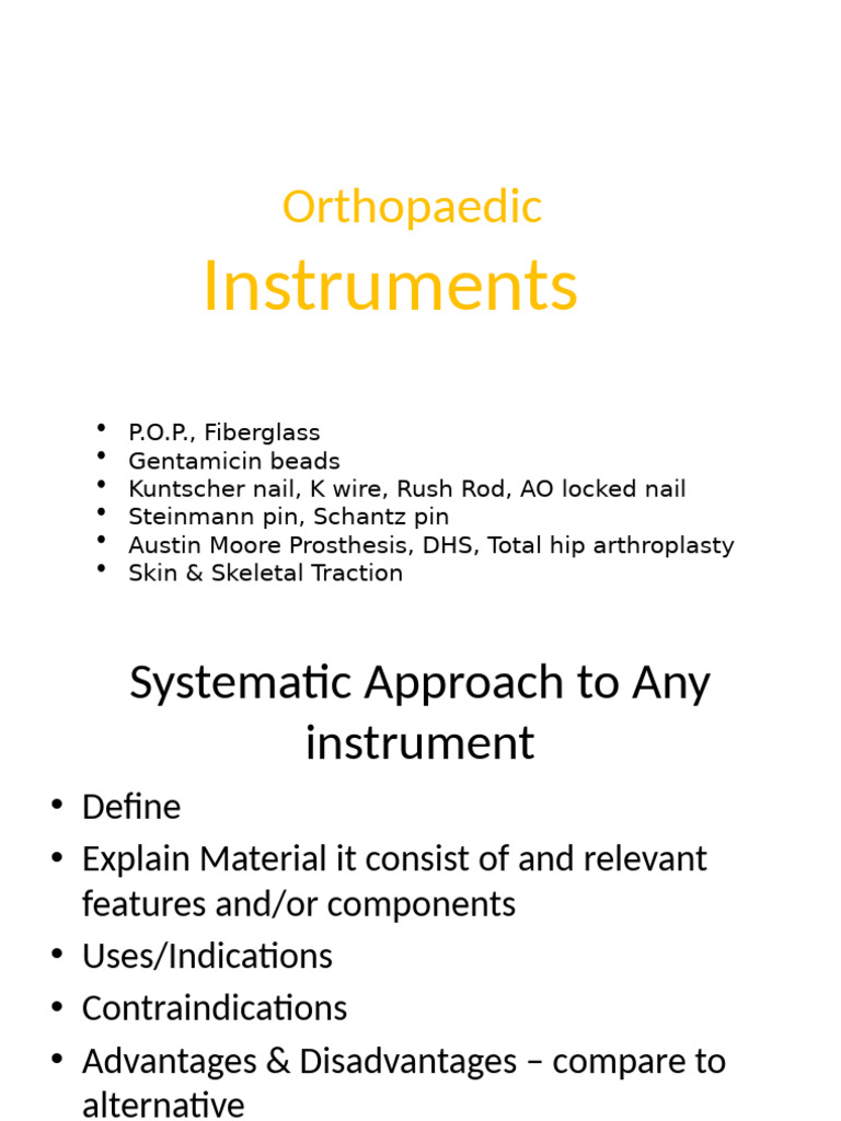 Orthopaedic Instruments Overview | PDF | Skeletal System ...