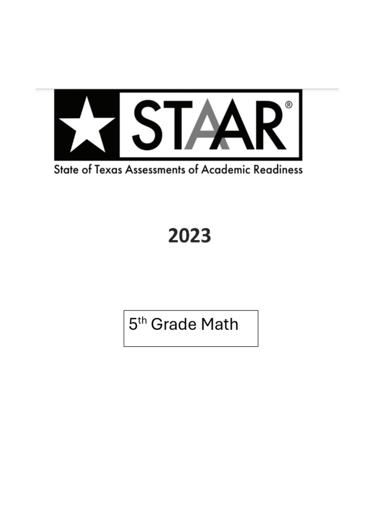 5th 2023 Math STAARReleasedTest-1 | PDF | Multiple Choice | Tests