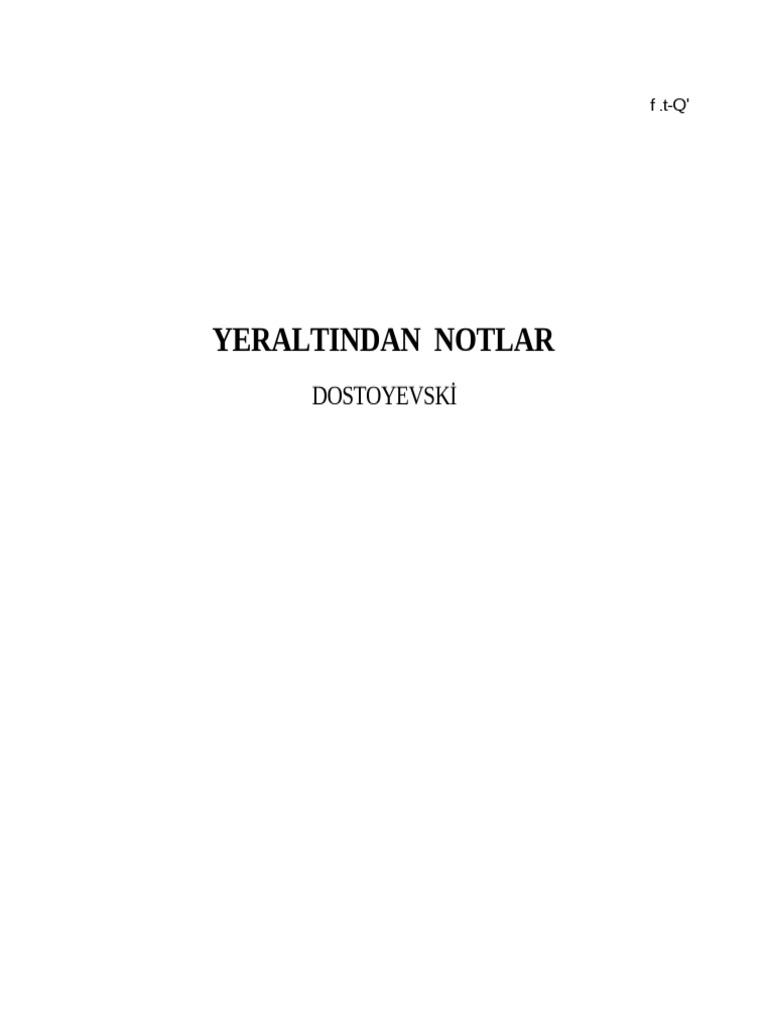 Yeraltından Notlar | PDF