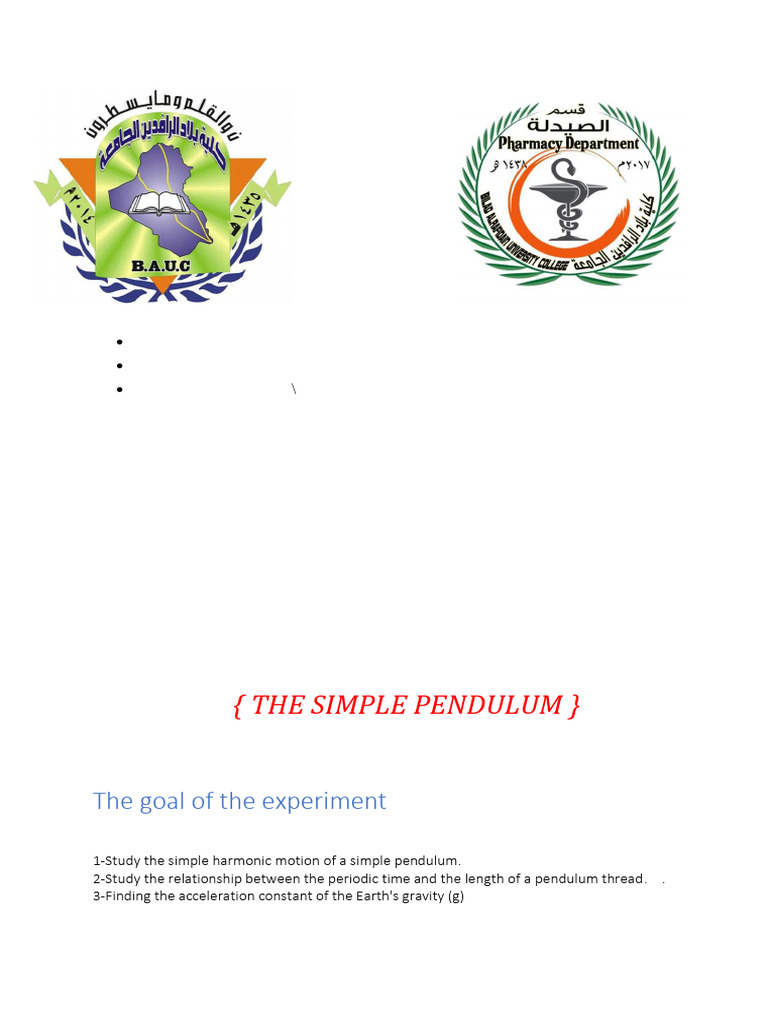 Simple Pendulum Experiment Analysis | PDF | Pendulum | Force