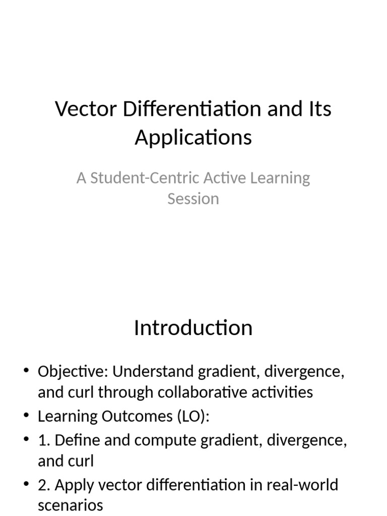 Vector Differentiation Lecture PPT v2 | PDF