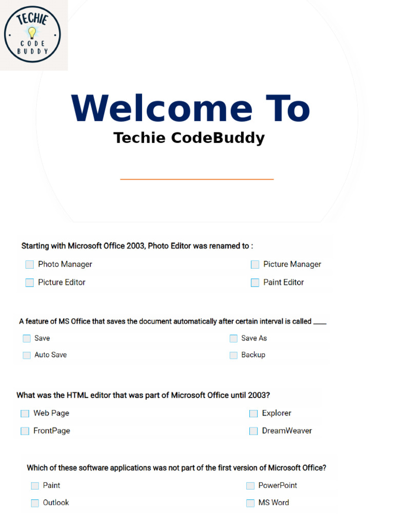 Welcome To: Techie Codebuddy | PDF
