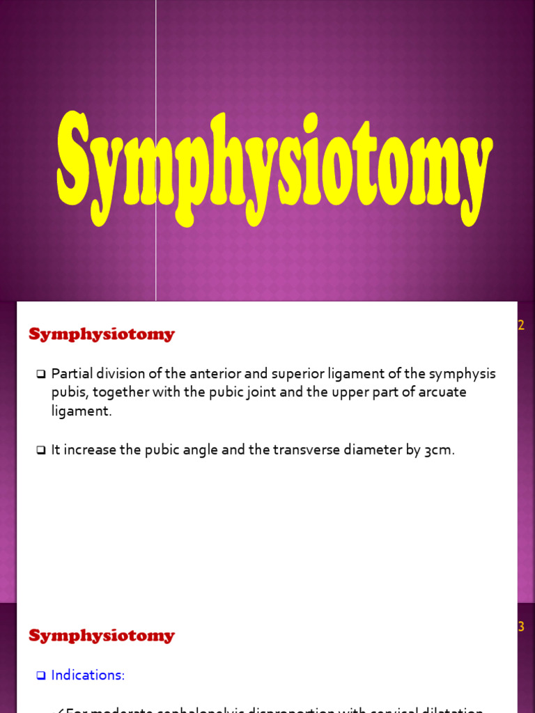 Symphysiotomy | PDF