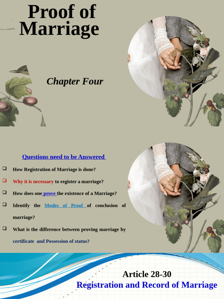 Proof of Marriage | PDF | Marriage | Wife