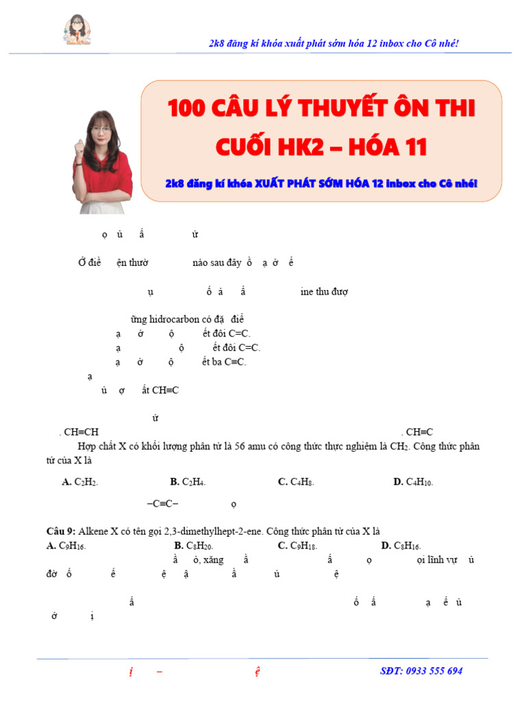 100 Câu Lý Thuyết Ôn Tủ Cuối Hk2 - Hóa 11 | PDF