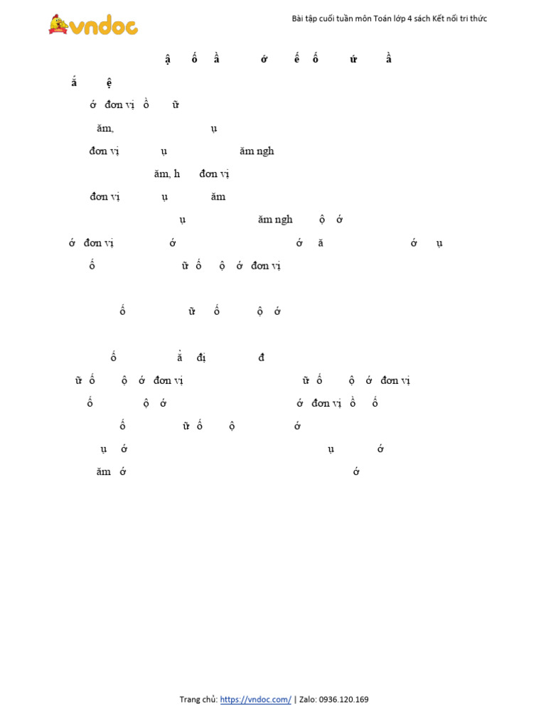 Phieu Bai Tap Co Ban Toan 4 Tuan 5 KNTT | PDF