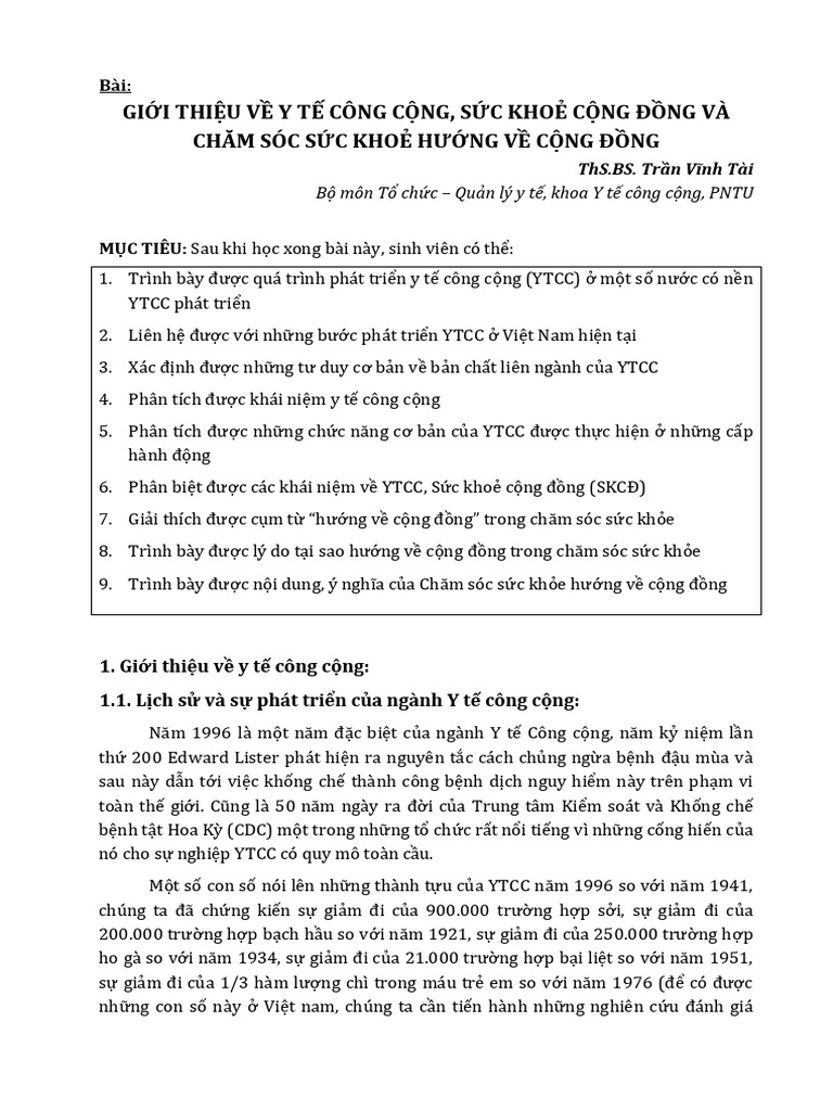 Bản Print - Y Te Cong Cong, Suc Khoe Cong Dong, Huong Ve Cong Dong | PDF