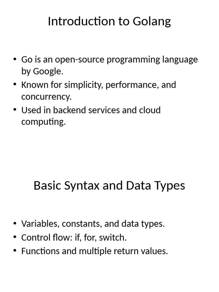 Golang Presentation | PDF