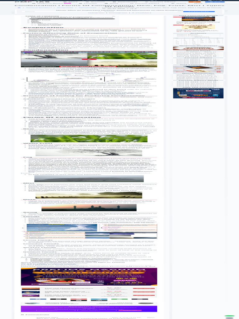 Condensation Forms of Condensation Dew, Fog, Frost, Mist Types of ...