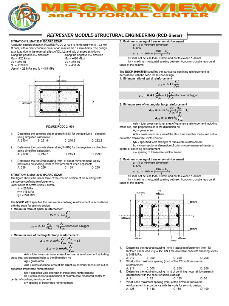 Structural Engineering Shear Calculations | PDF | Civil Engineering ...