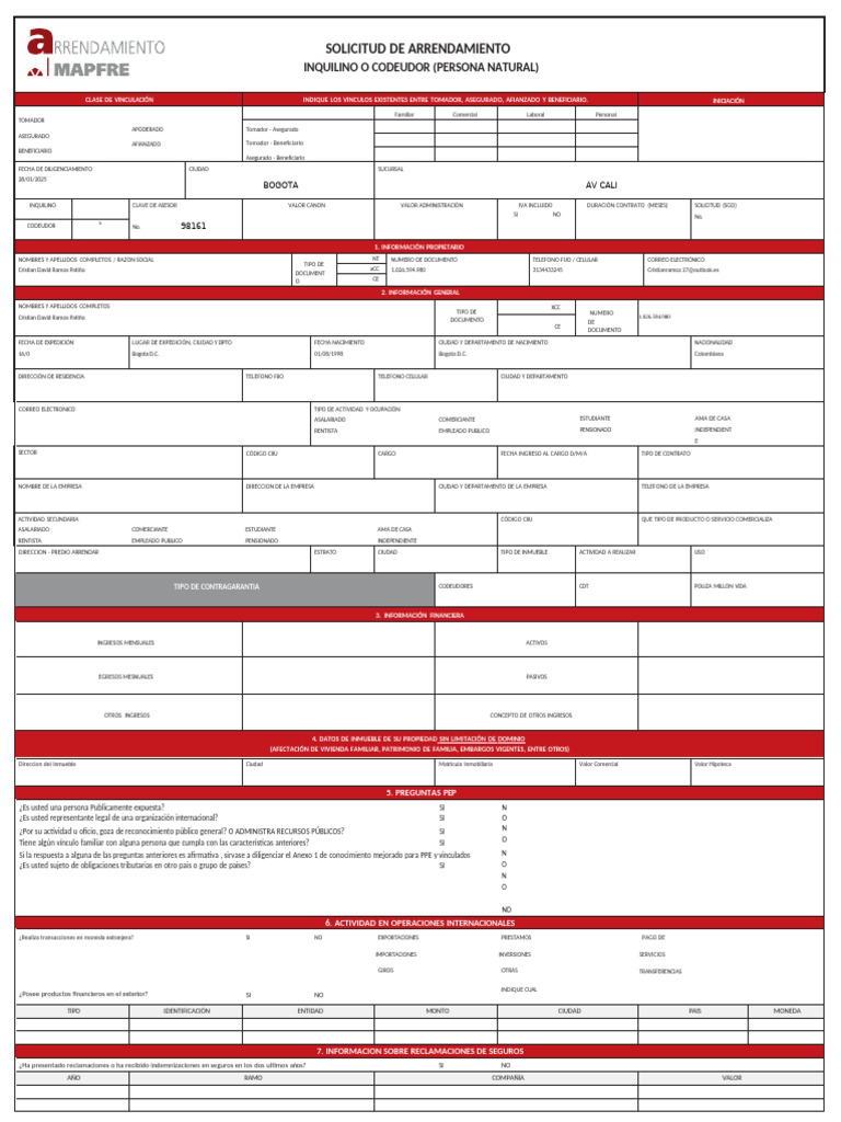 Inquilino y Codeudor PN | PDF | Seguro