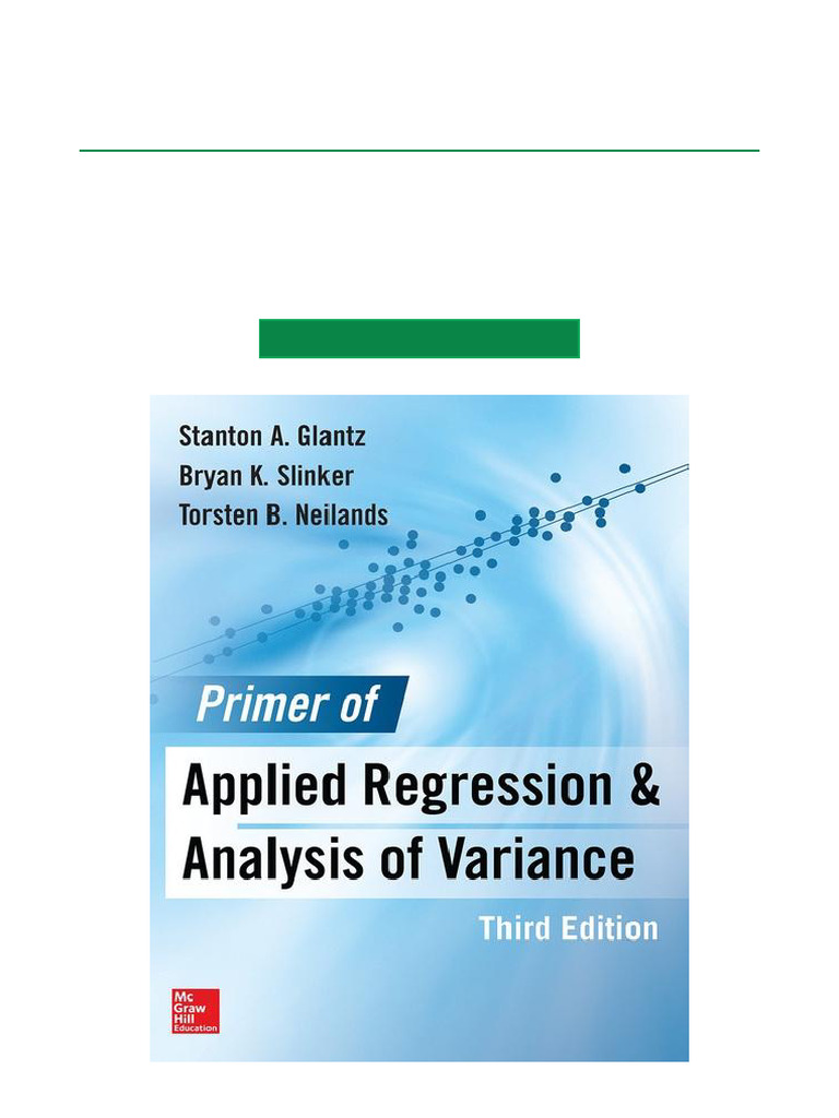 Primer of Applied Regression & Analysis of Variance 3E 3rd Edition Educational Ebook Download ...