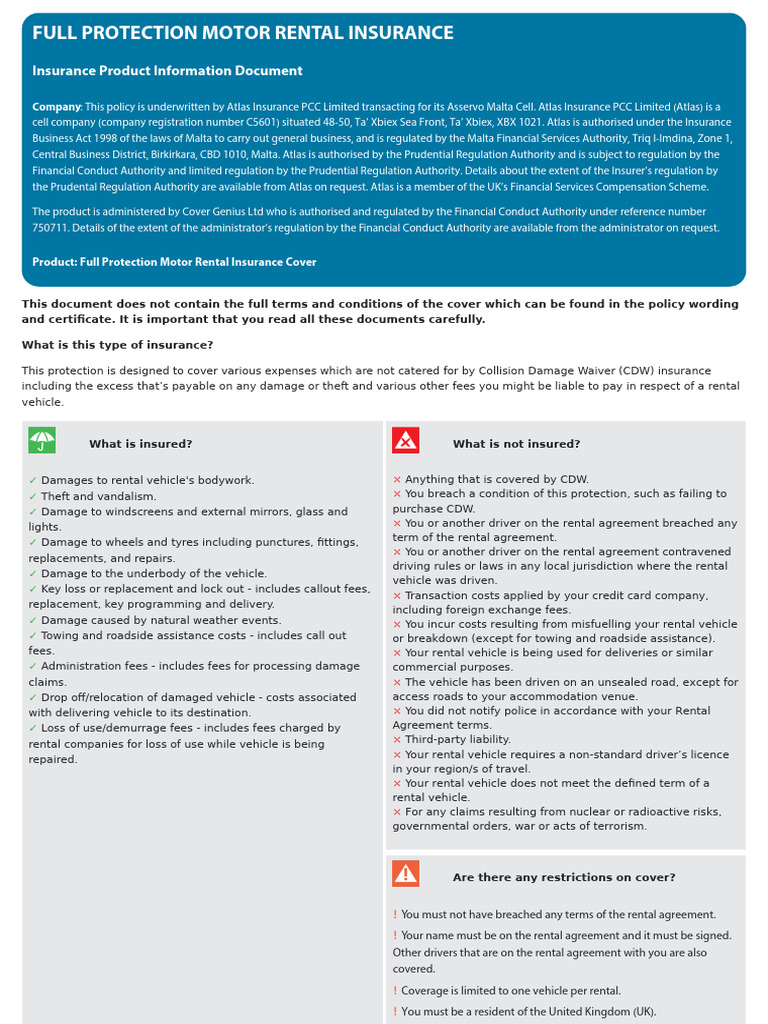 IPID Atlas Full+Protection+ (UK) EN | PDF | Insurance | Business Law