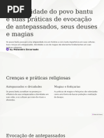 Cultura e História dos Bantos Africanos | PDF | África | Sociologia