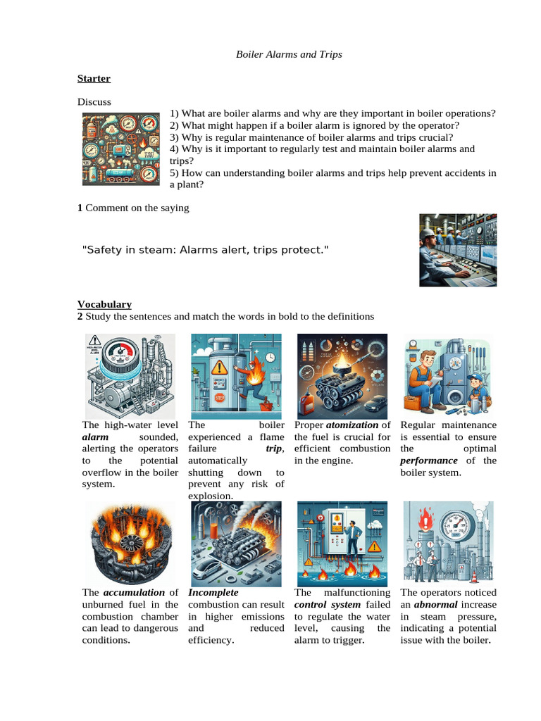Boiler Alarms and Trips - Lesson | PDF | Boiler | Combustion