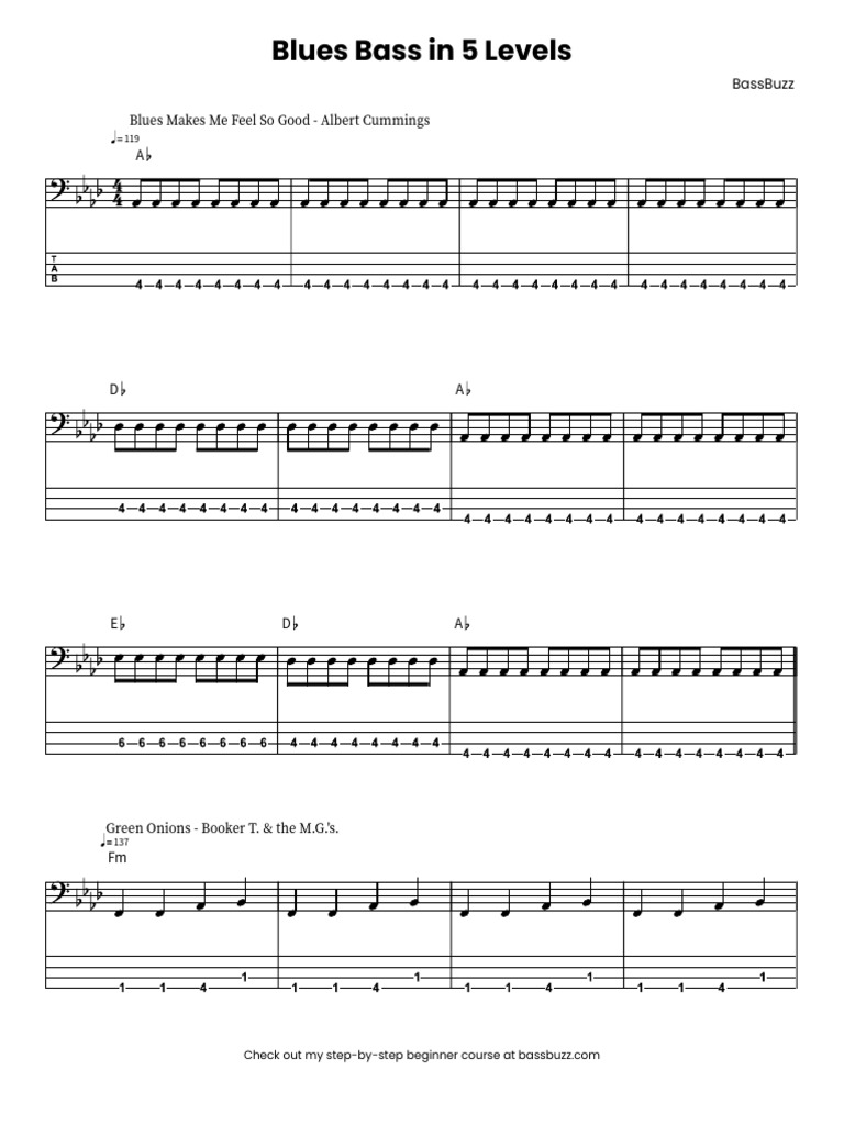 Blues Bass in 5 Levels | PDF | Musicians | American Musicians