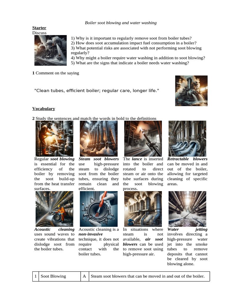 Boiler Soot Blowing and Water Washing - Lesson | PDF | Boiler | Water