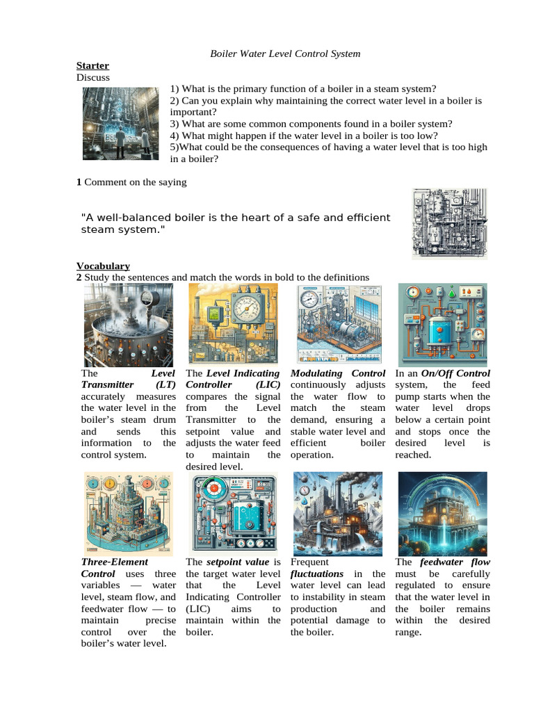 Boiler Water Level Control System_Lesson | PDF | Boiler | Water