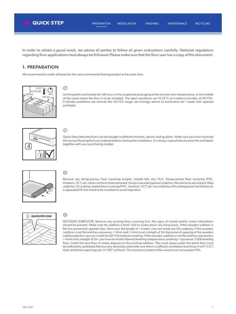 Quick-Step Hydrokit Installation Guide | PDF | Flooring | Shower