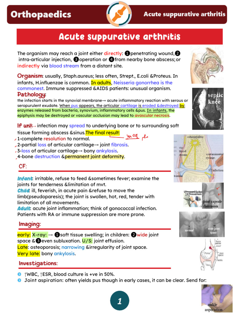 Acute Suppurative Arthritis . | PDF | Diseases And Disorders | Clinical ...