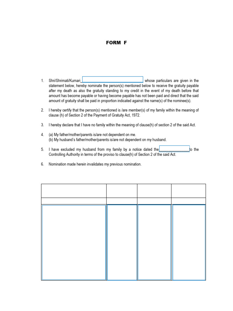 Sample of Form F - Gratuity | PDF | Justice | Crime & Violence