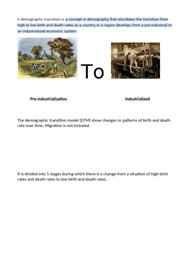A Demographic Transition Notes | PDF