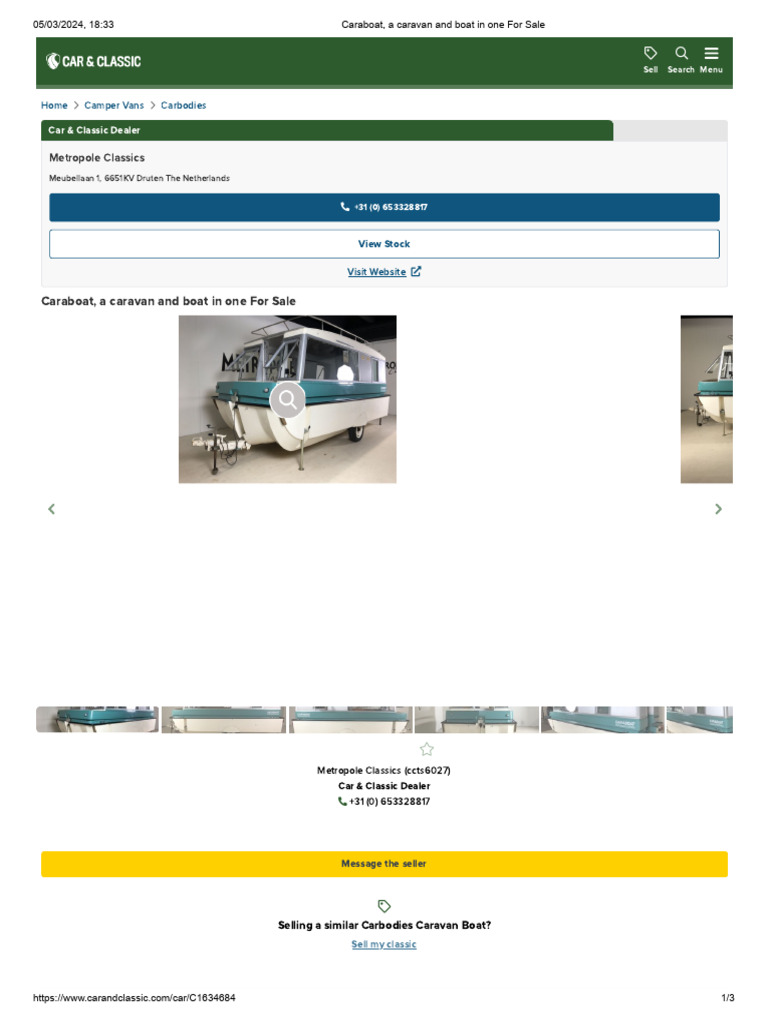 Caraboat, A Caravan and Boat in One For Sale | PDF | Vehicles | Car