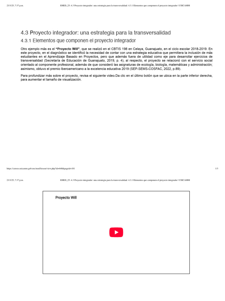 EHED - 25 - 4.3 Proyecto Integrador - Una Estrategia para La Transversalidad - 4.3.1 Elementos ...