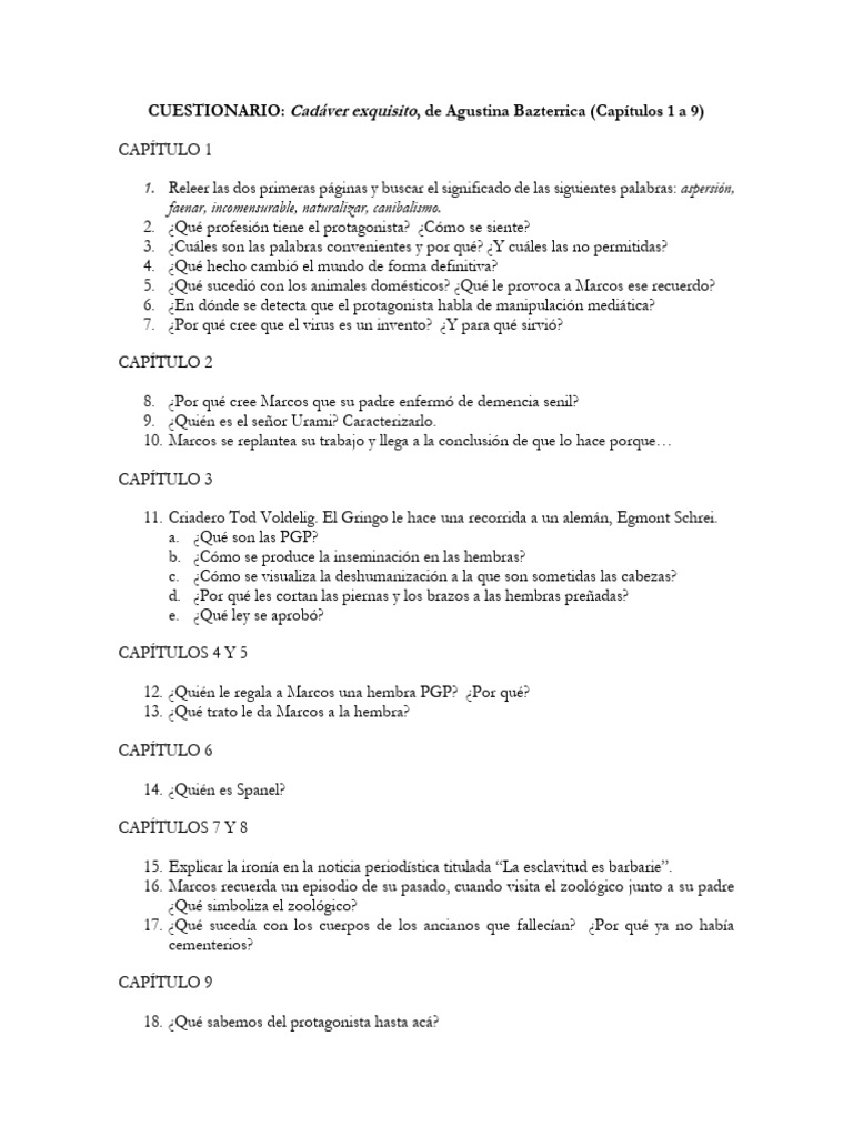 CUEST Cadáver Exquisito (Caps. 1 A 9) | PDF