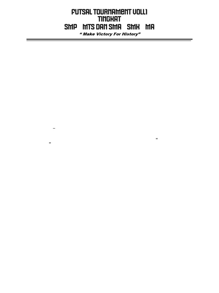 SURAT UNDANGAN SEKOLAH TURNAMEN FUTSAL | PDF