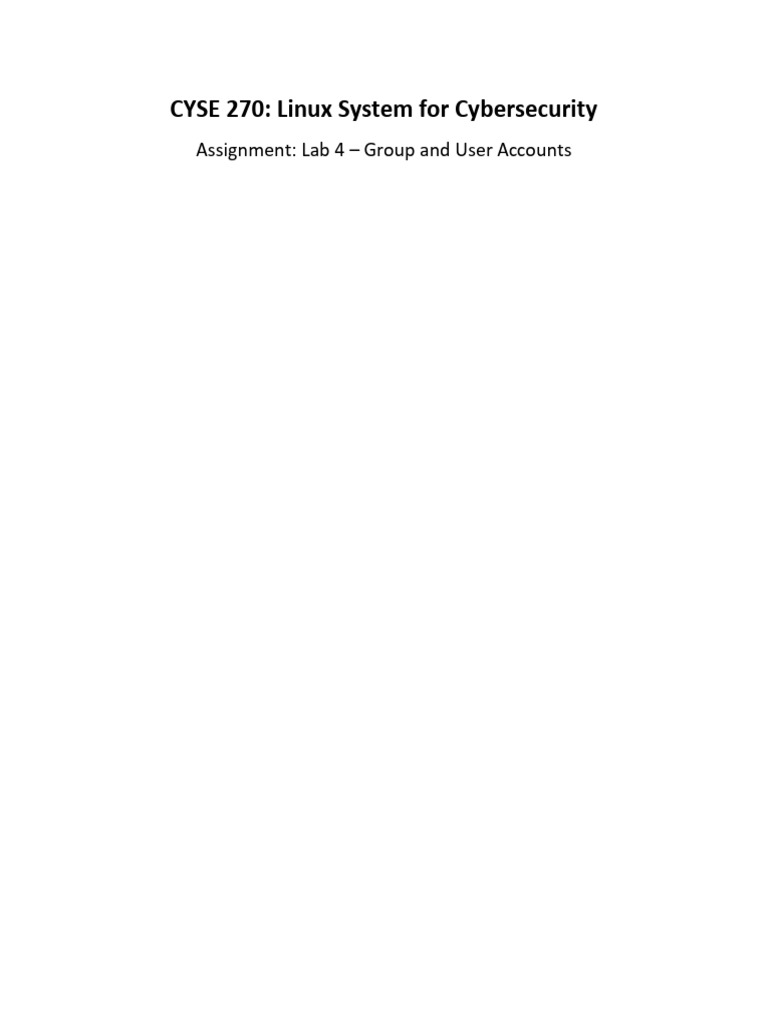 Lab 4 User and Group Accounts Linux | PDF | User (Computing) | Sudo