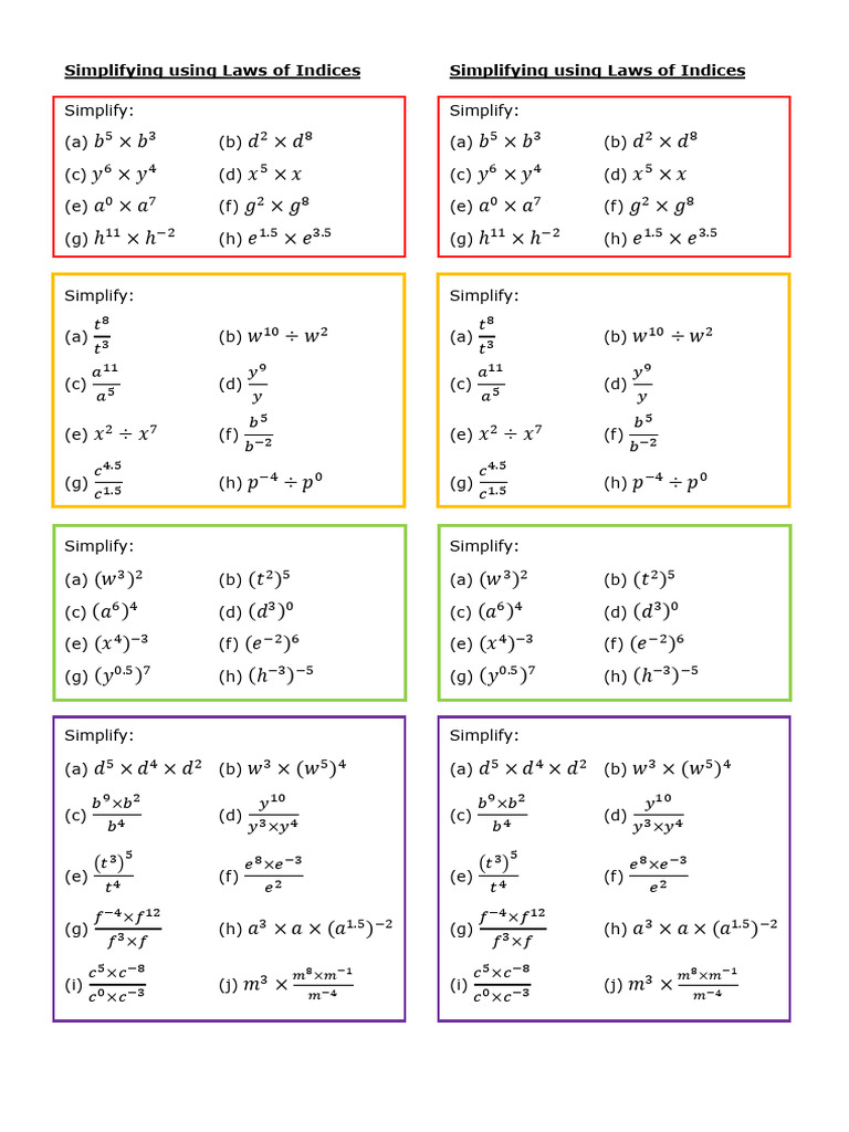 Indices Simplification Techniques | PDF