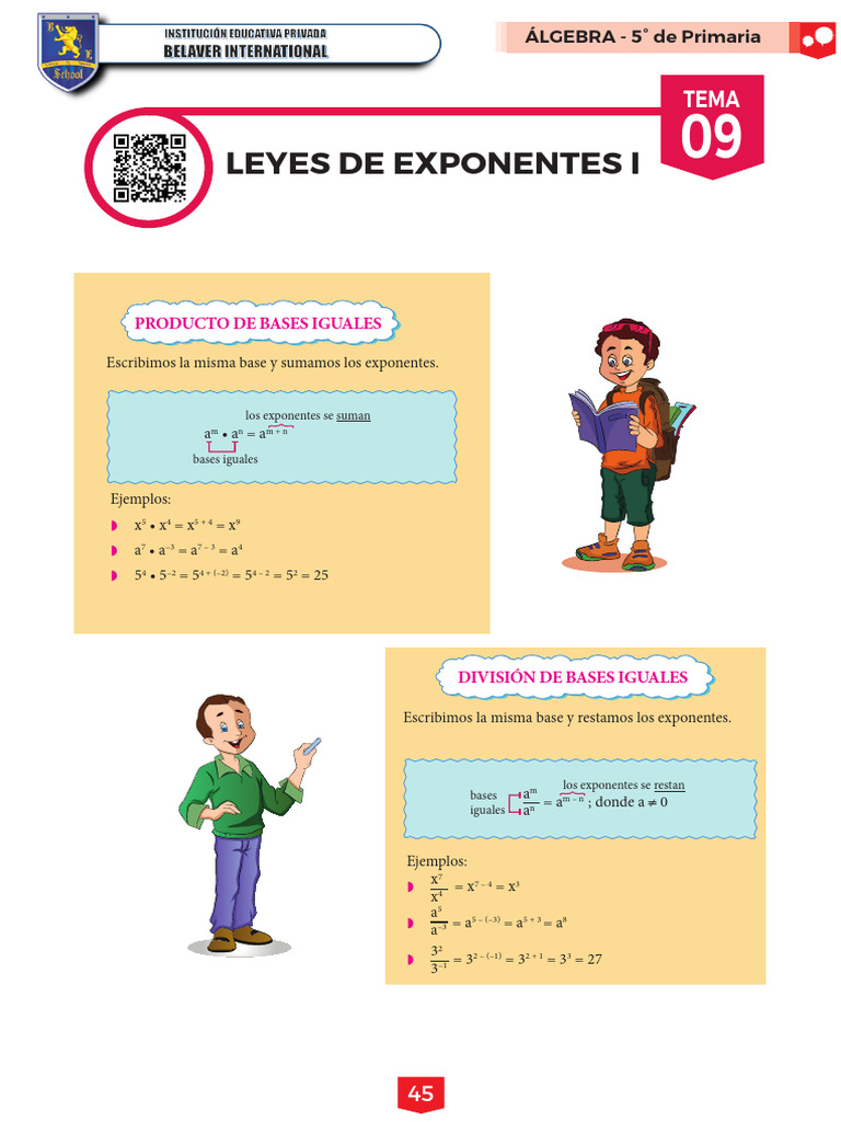 Leyes de Exponentes en Álgebra | PDF