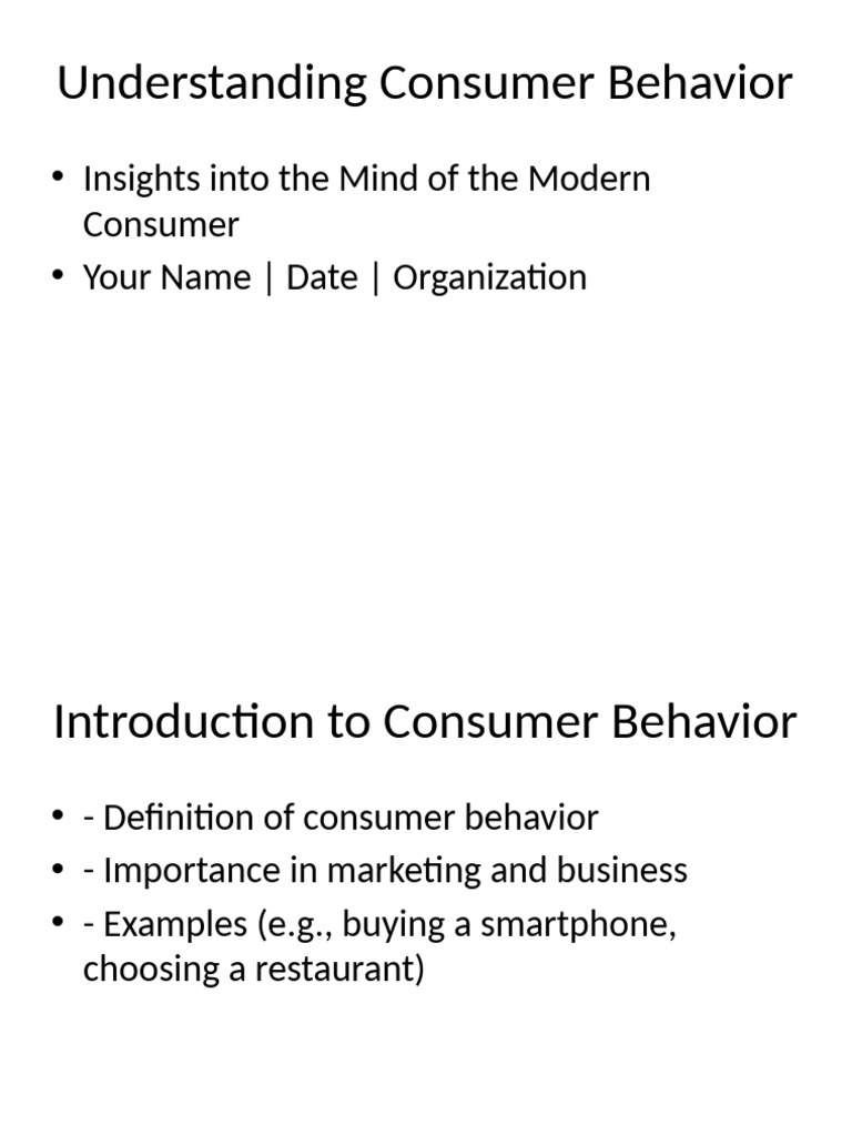 Consumer Behavior Presentation | PDF