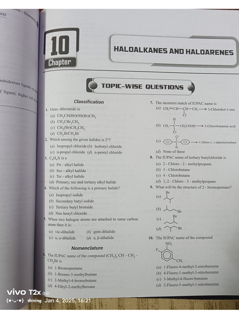 Ch-10 (Halo - Alkene and Arenes) | PDF