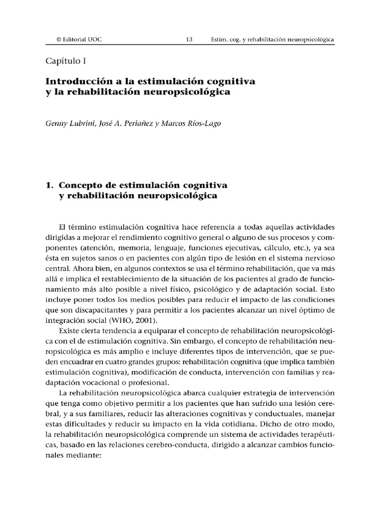 concepto estimulaci-n | PDF | Neurociencia | Cerebro