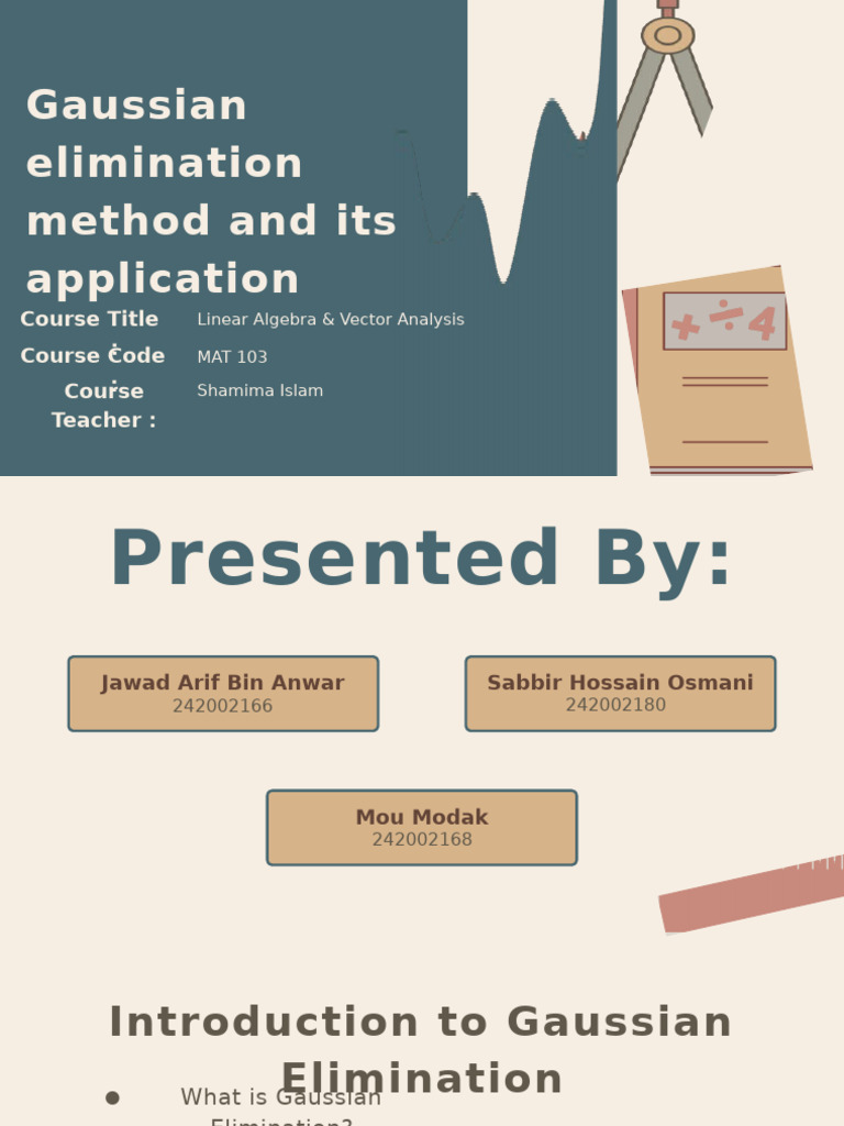 Gaussian Elimination Method and Its Application | PDF | Matrix ...